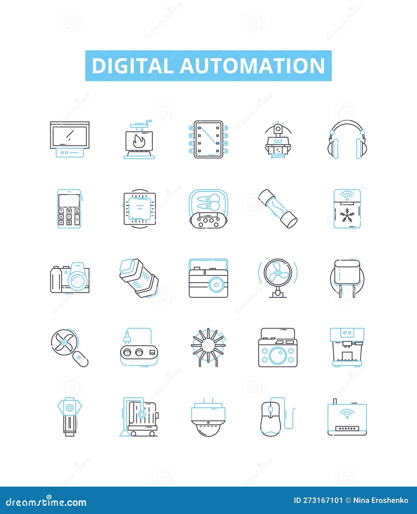 Digital Automation Vector Line Icons Set. Digital, Automation, Robotics ... Digital Automation Vector Line Icons Set. Digital, Automation, Robotics ...