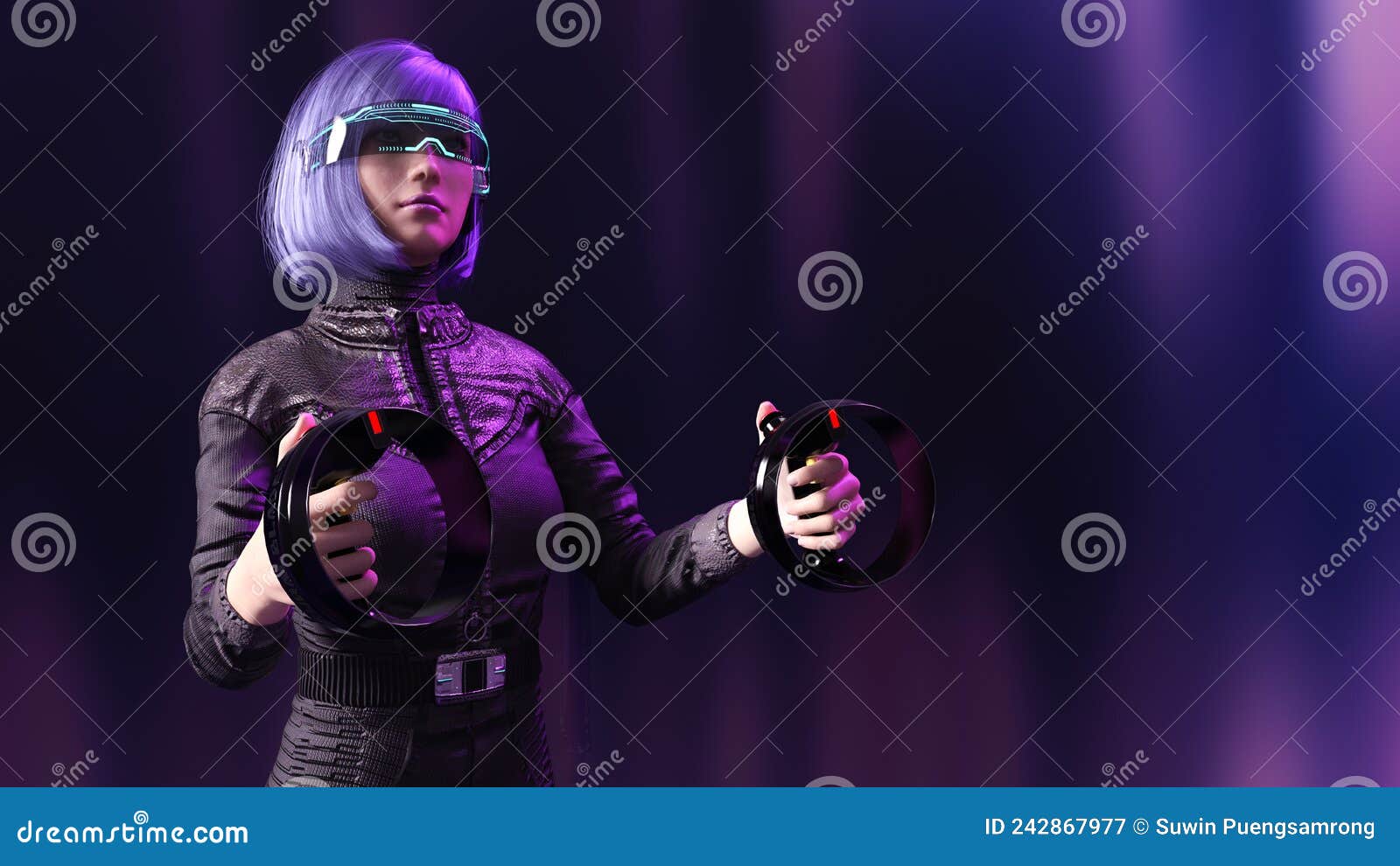 Digital Avatar Playing Game in Metaverse Virtual World, 3drender Stock ...