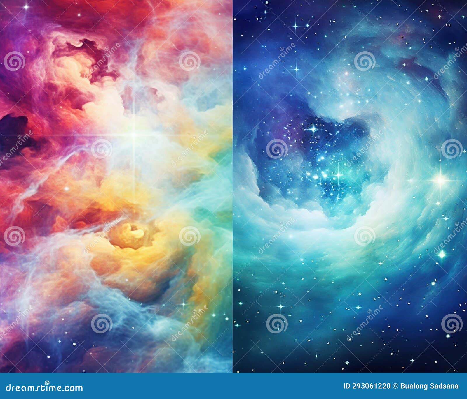 The Digital Backdrop is a Custom-made Colorful Planets. Stock ...