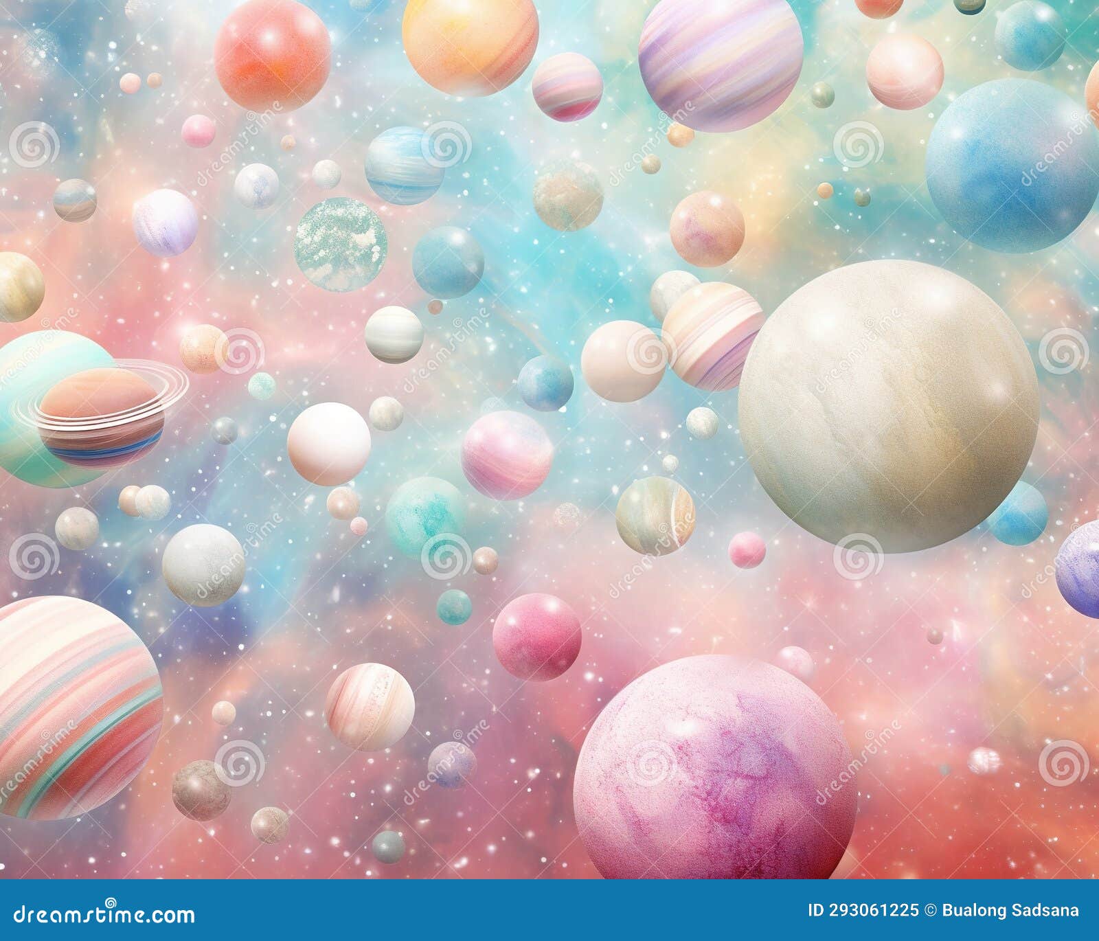 The Digital Backdrop is a Custom-made Colorful Planets. Stock ...