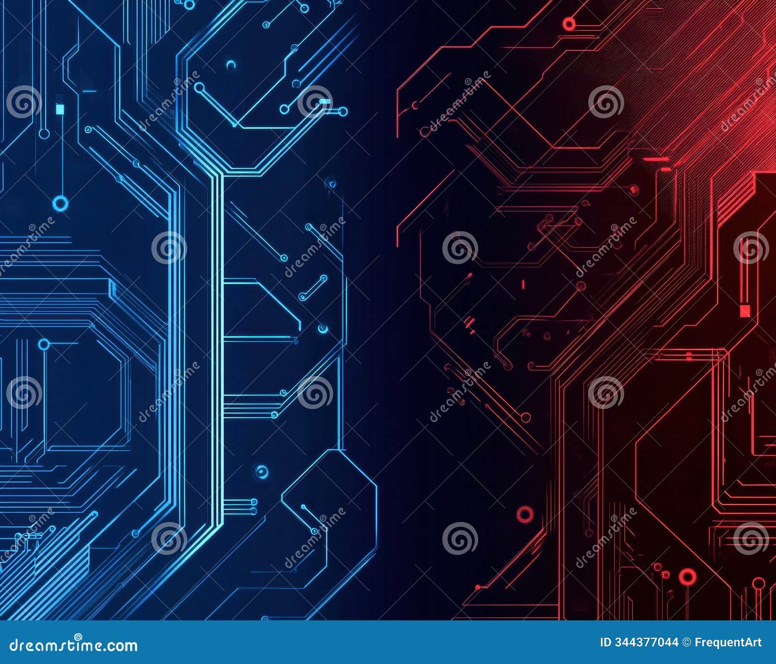 Tech-themed Cyberspace Design Featuring Contrasting Red and Blue ...