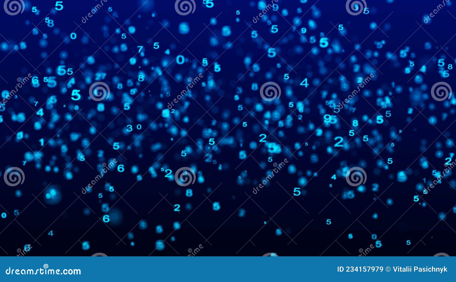 Digital Background Blue Matrix. Coding or Hacking Concept. Abstract Data Concept. 3d Rendering ...
