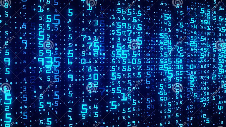 Digital Background Blue Matrix. Coding or Hacking Concept. Abstract ...