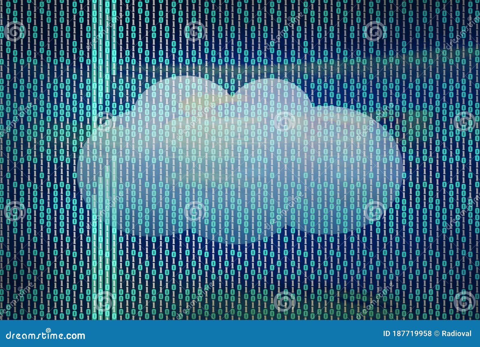 Digital Background. Cloud Computing on the Background of Binary Code on ...