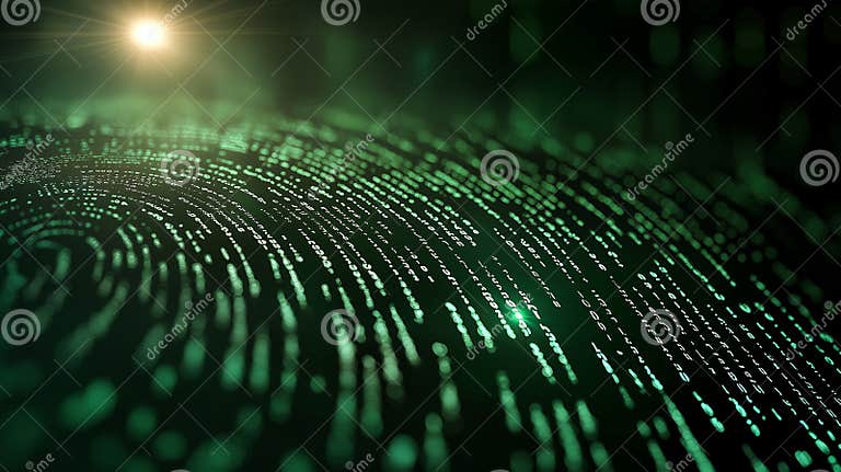 Digital Background Featuring Swirling Pattern of Binary Code in Green ...