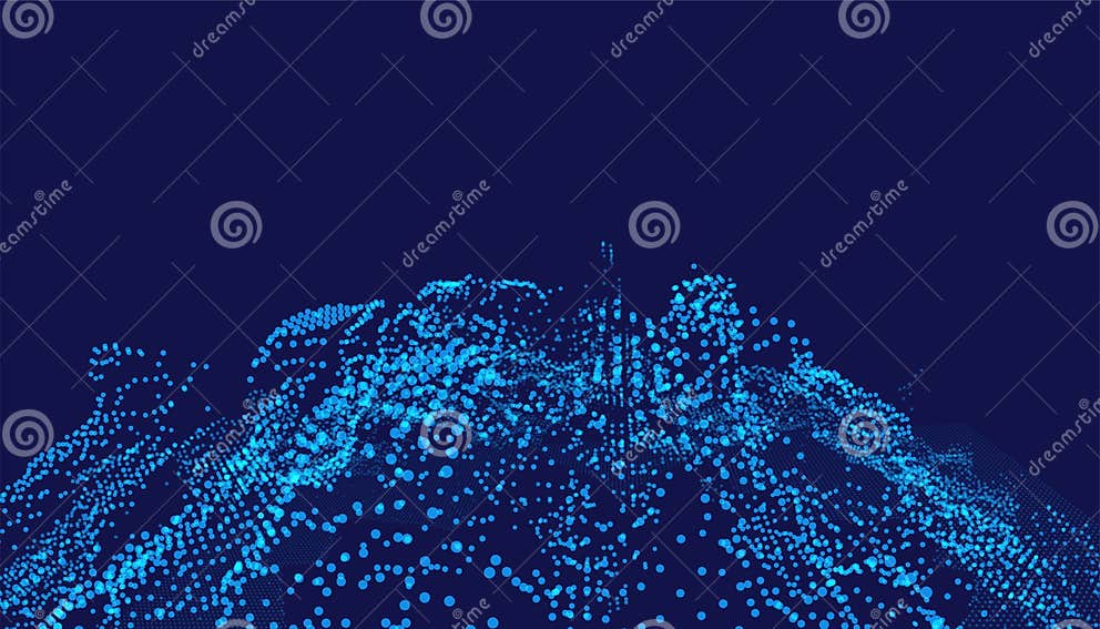 Digital Background with Glowing Tech Particles Design Stock Vector ...