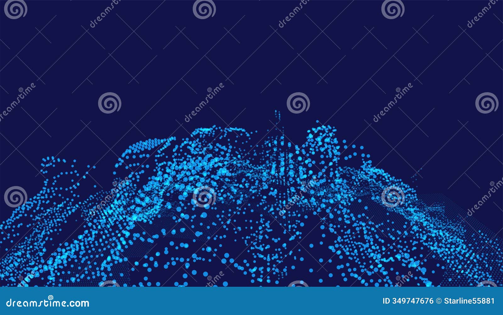 Digital Background with Glowing Tech Particles Design Stock Vector ...