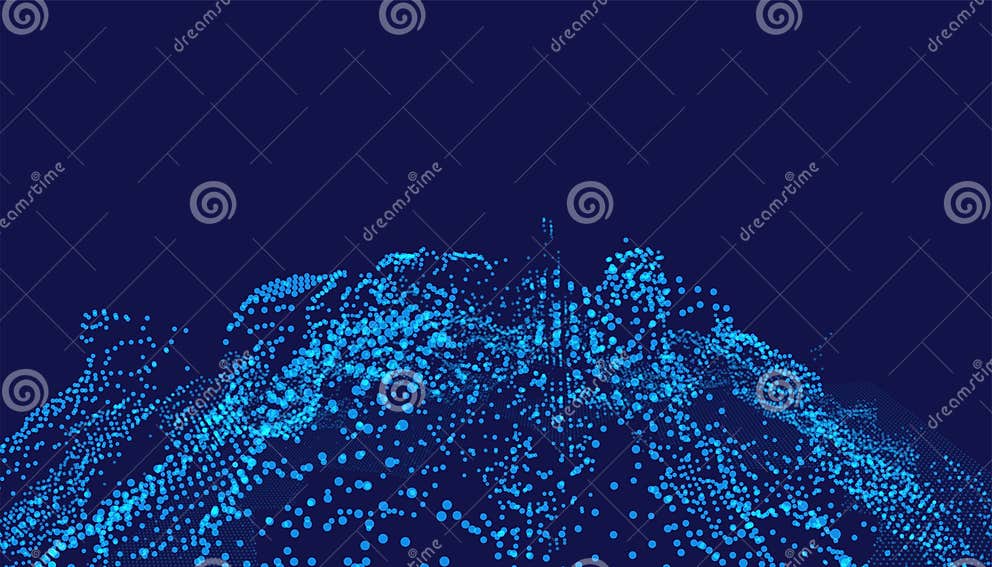 Digital Background with Glowing Tech Particles Design Stock Vector ...