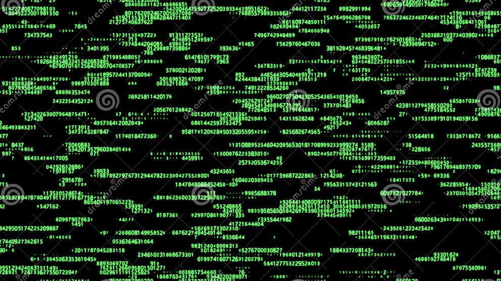Digital Background Green Matrix. Binary Computer Code. Hacker Concept. 3d Rendering Stock ...
