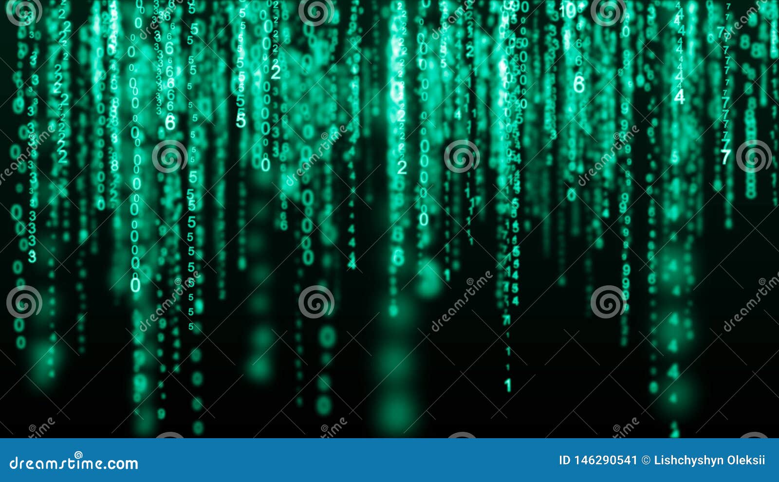 Digital Background Green Matrix. Binary Computer Code. Hacker Concept. 3d Rendering Stock ...