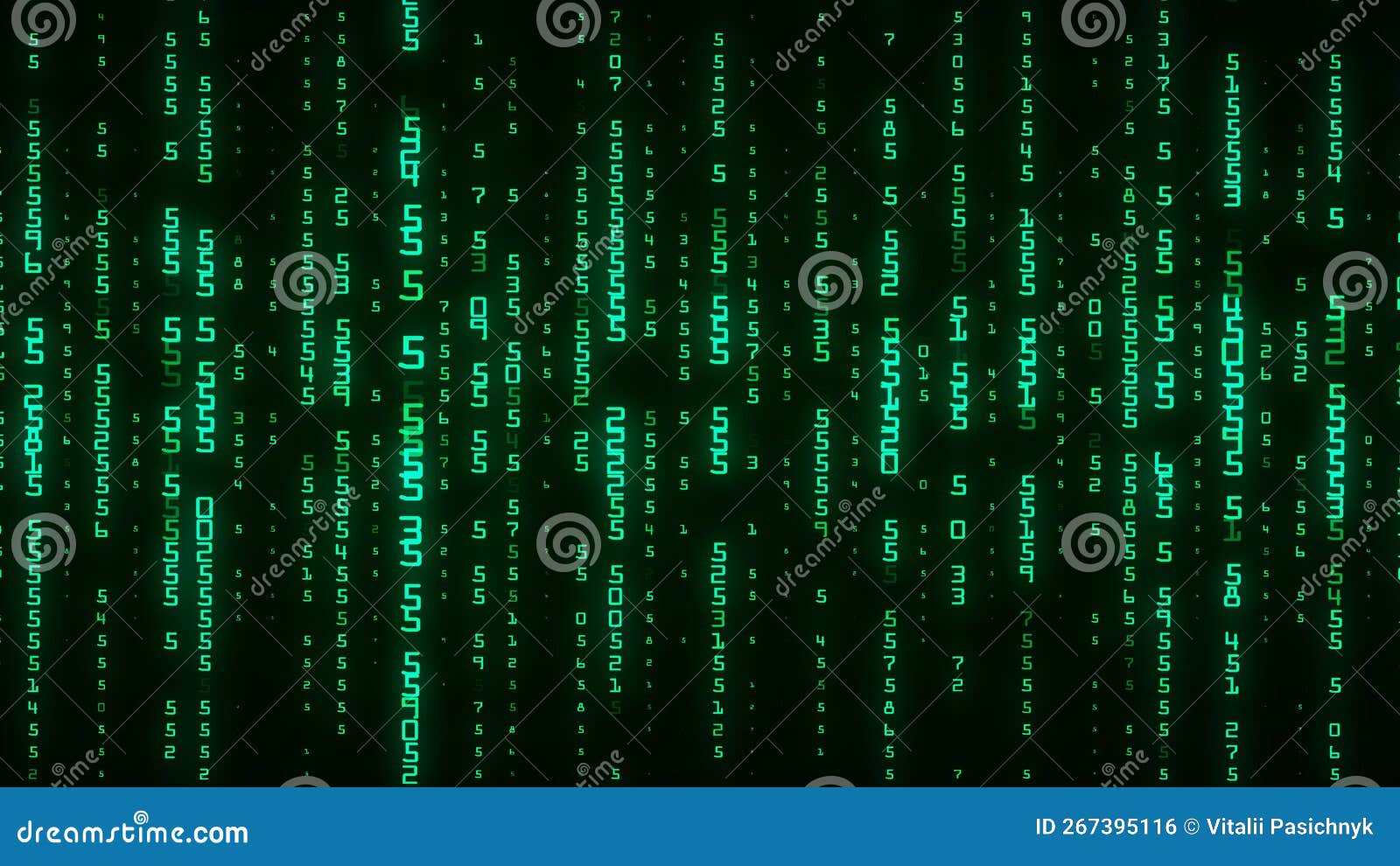 Digital Background Green Matrix. Coding or Hacking Concept. Abstract Data Concept. 3d Rendering ...