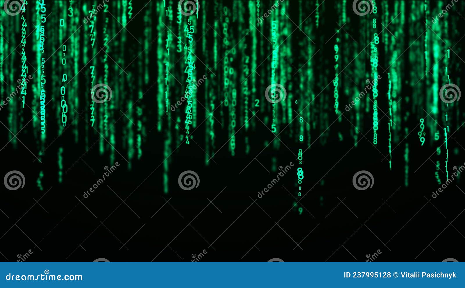 Digital Background Green Matrix Coding Or Hacking Concept Flow Of Random Numbers 3d Rendering