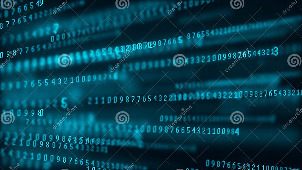 Digital Background Matrix Data Packets Binary Computer Code Hacker Concept 3d Rendering 