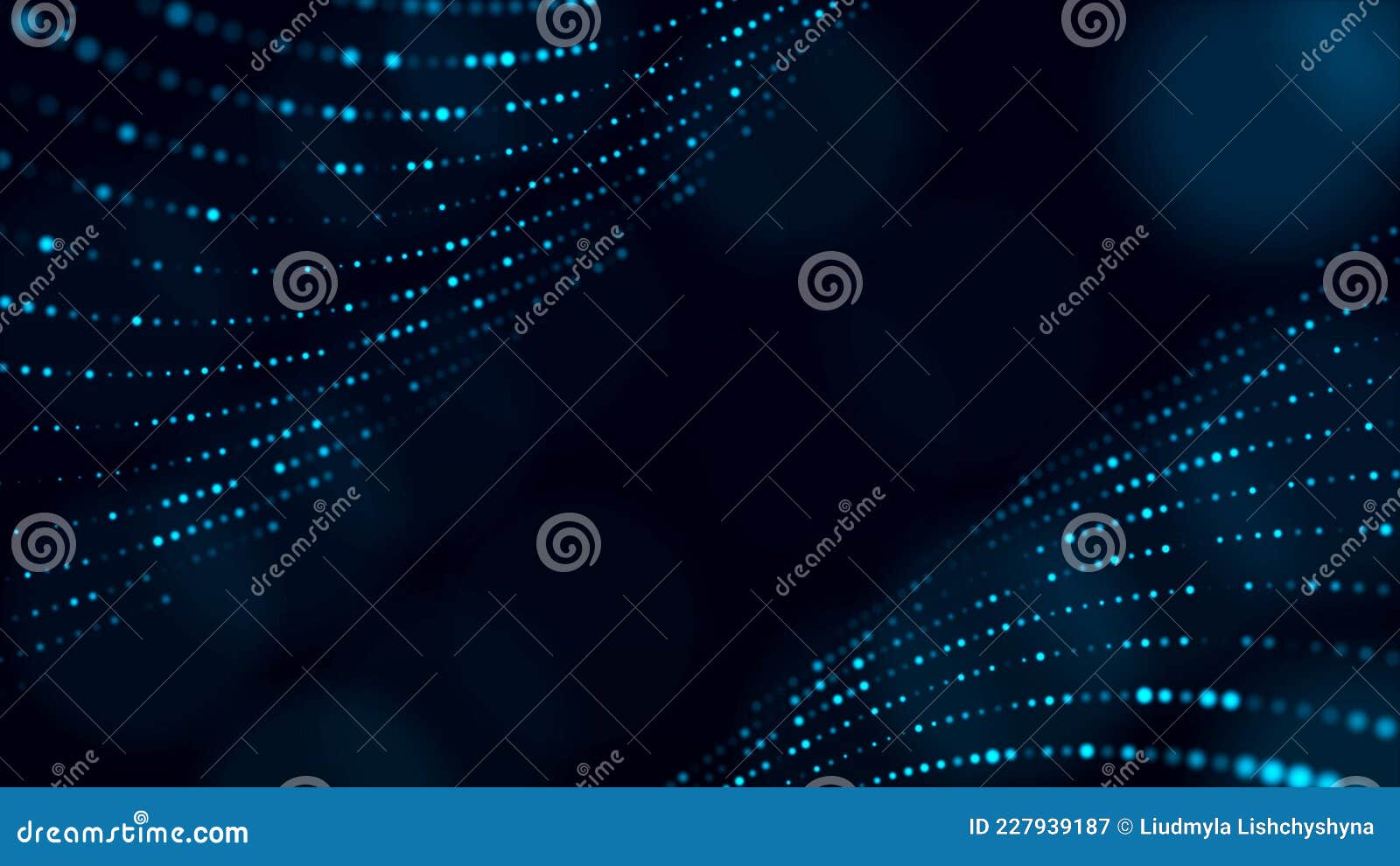 Digital Background with Movement of Glowing Particles. Complex ...