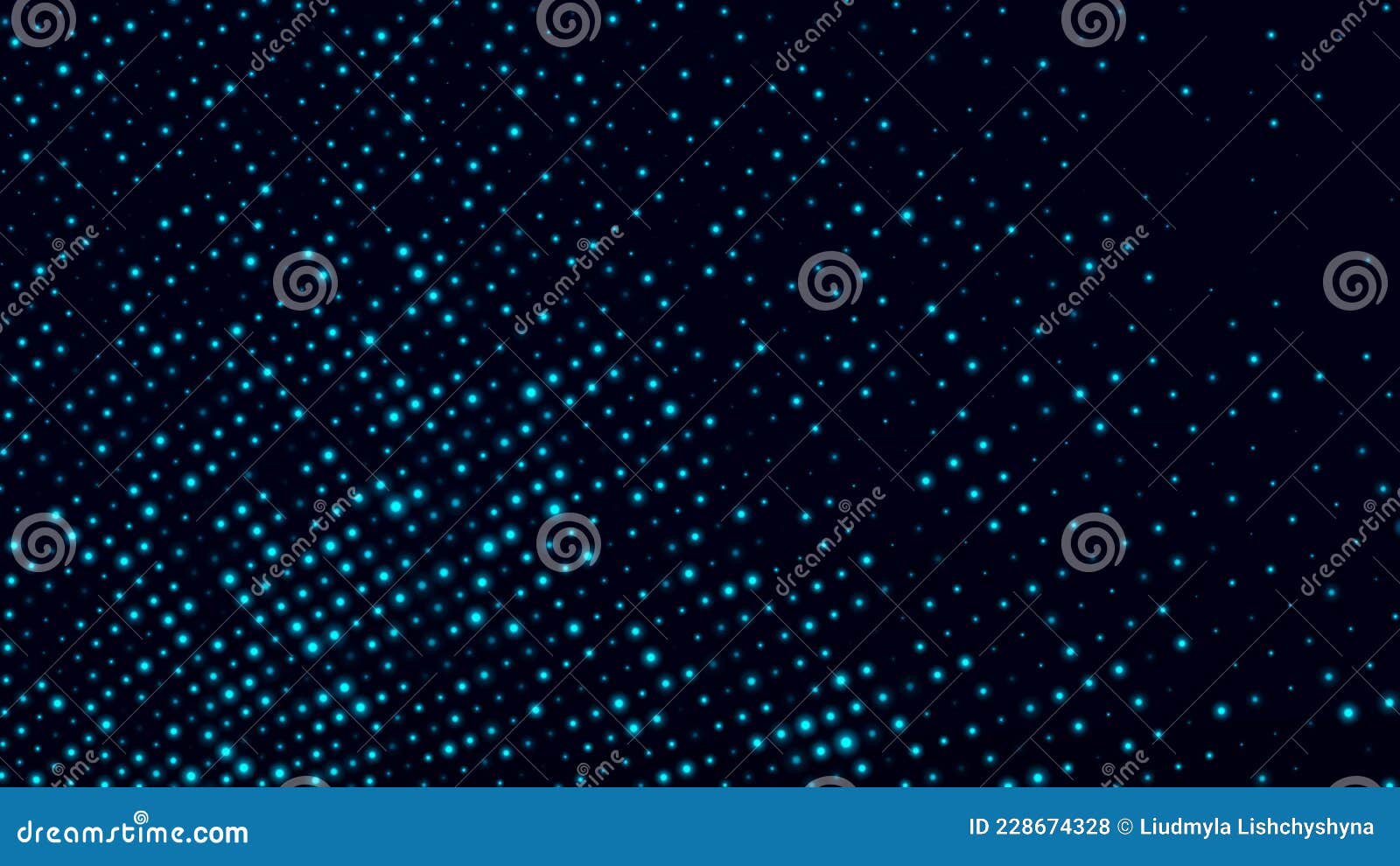 Digital Background with Movement of Glowing Particles. Complex ...