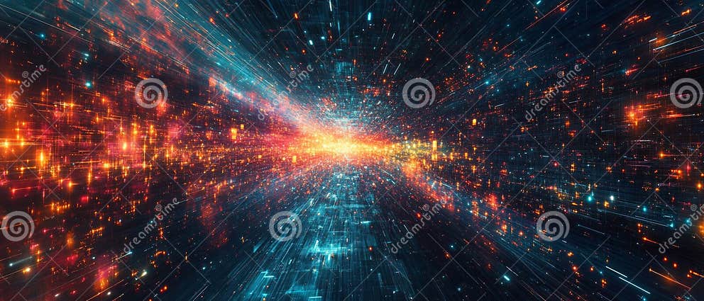 Digital Background Perfect for Tech Processes, Neural Networks, Artificial Intelligence, Data ...