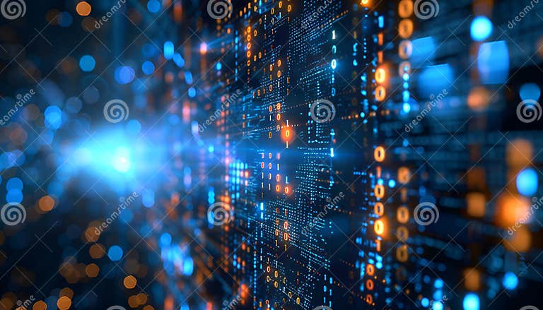 Digital Background Perfect for Tech Processes, Neural Networks, Artificial Intelligence, Data ...