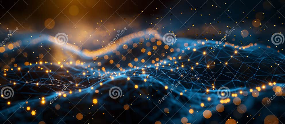 Digital Background Perfect for Tech Processes, Neural Networks, Artificial Intelligence, Data ...