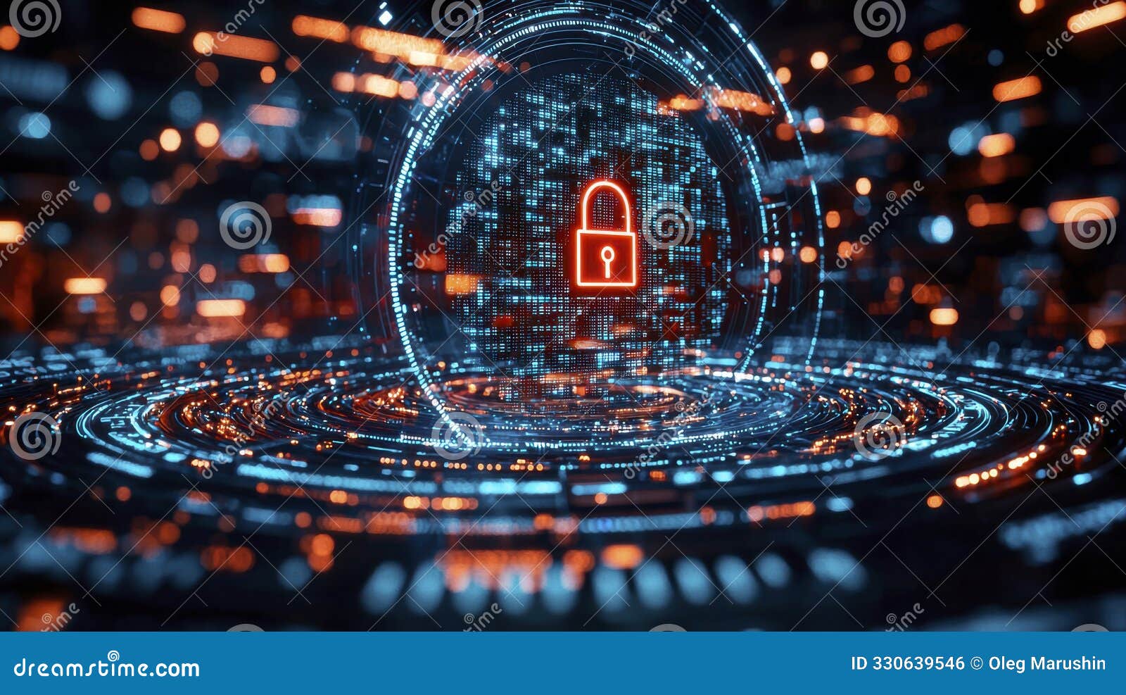 Digital Background with Pixelated Lock and Data Protection Symbols on a ...