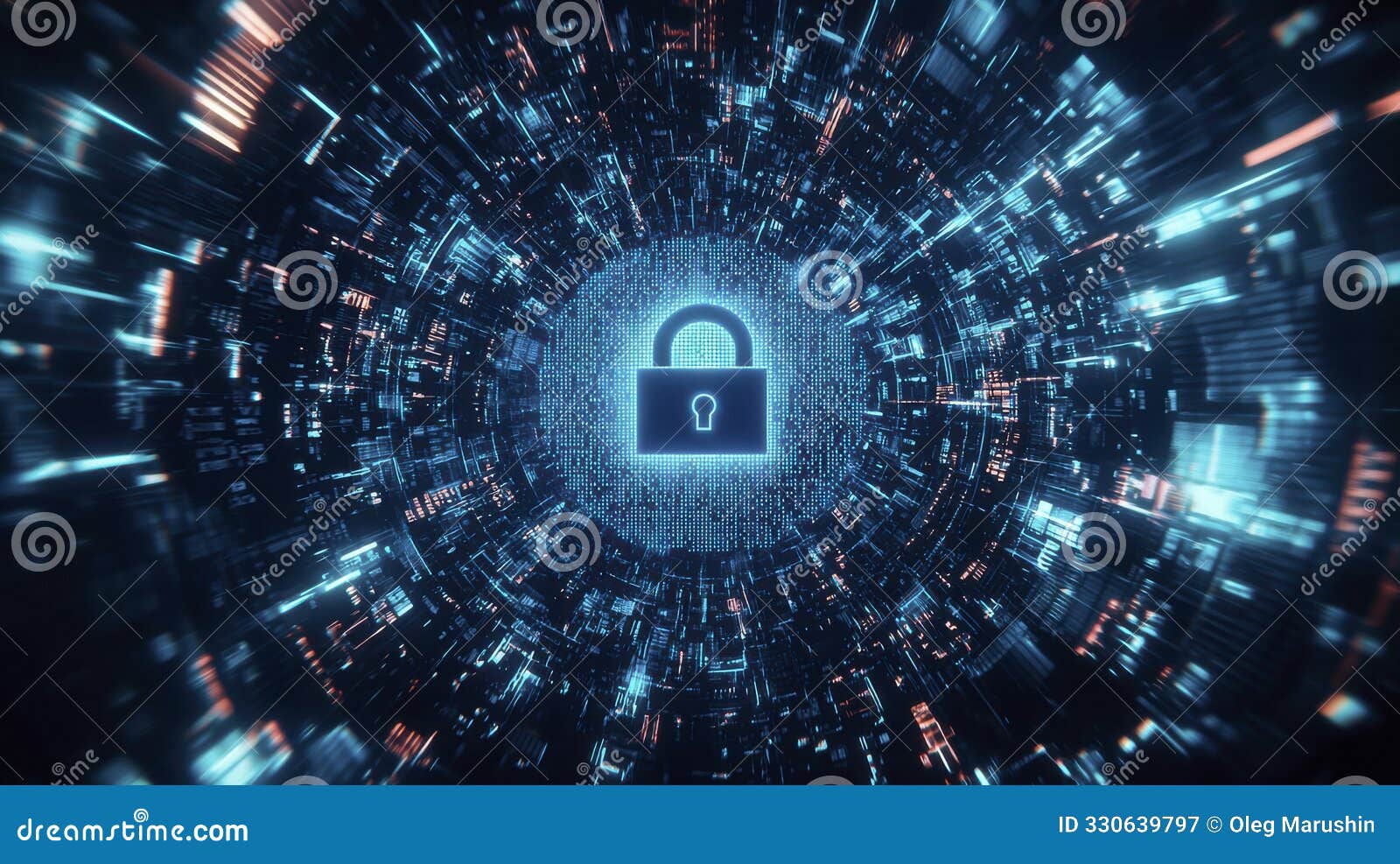 Digital Background with Pixelated Lock and Data Protection Symbols on a ...