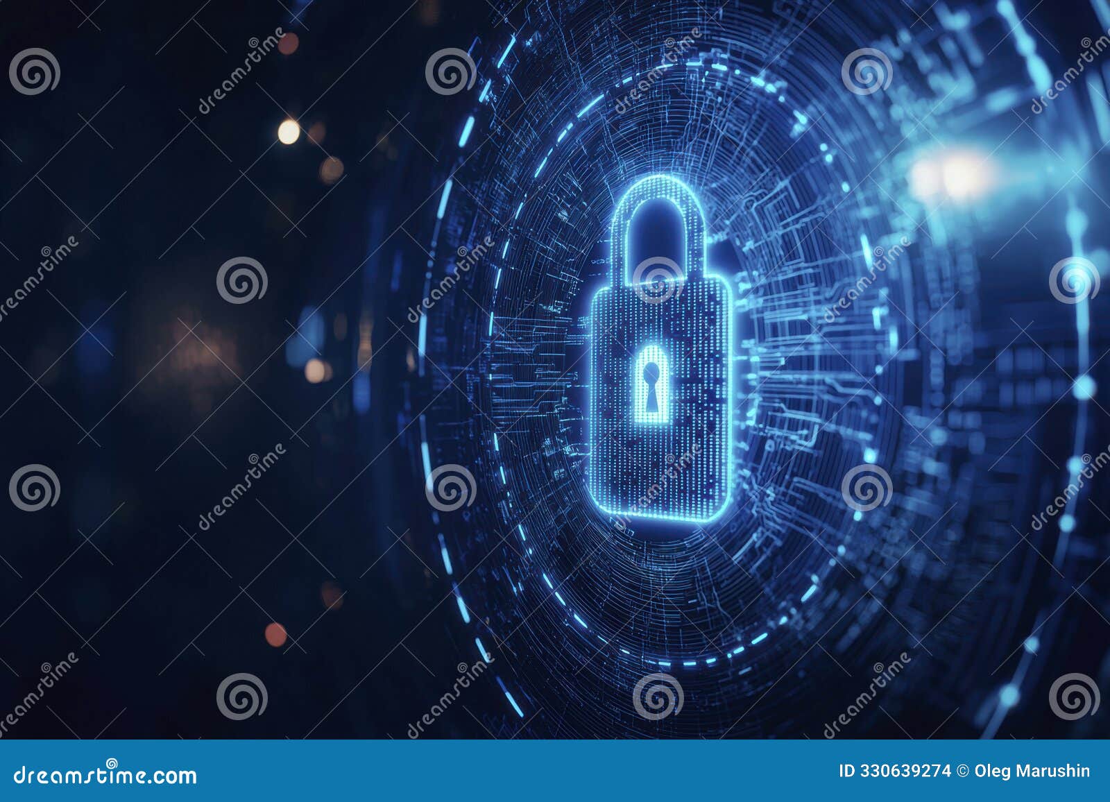 Digital Background with Pixelated Lock and Data Protection Symbols on a ...
