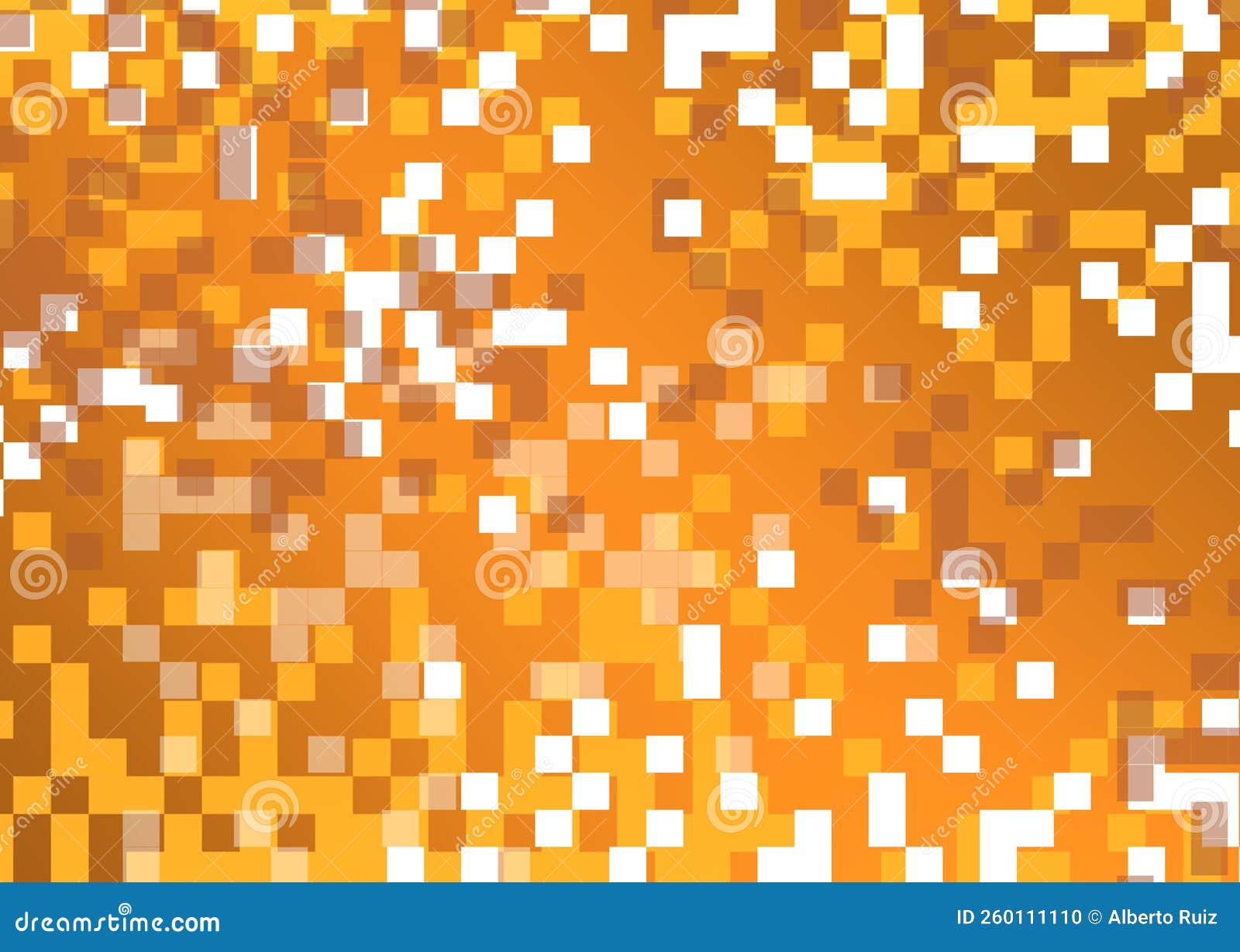 Orange Digitaly Background with Pixels Over Bright Backlight. Stock ...