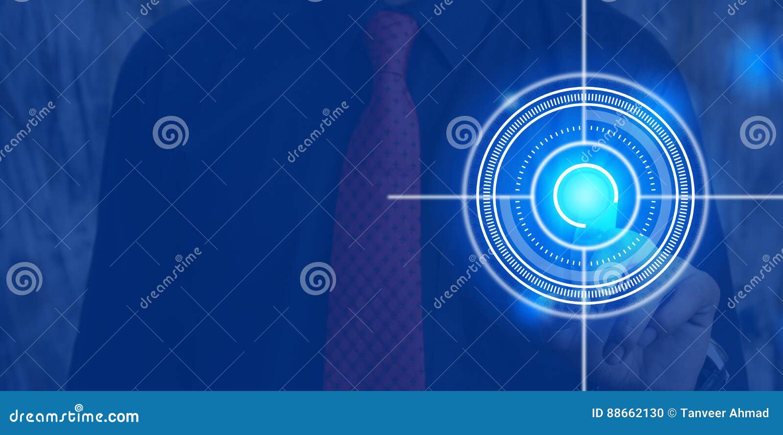 Digital Background Professional Touching Screen with Target Icon Stock ...