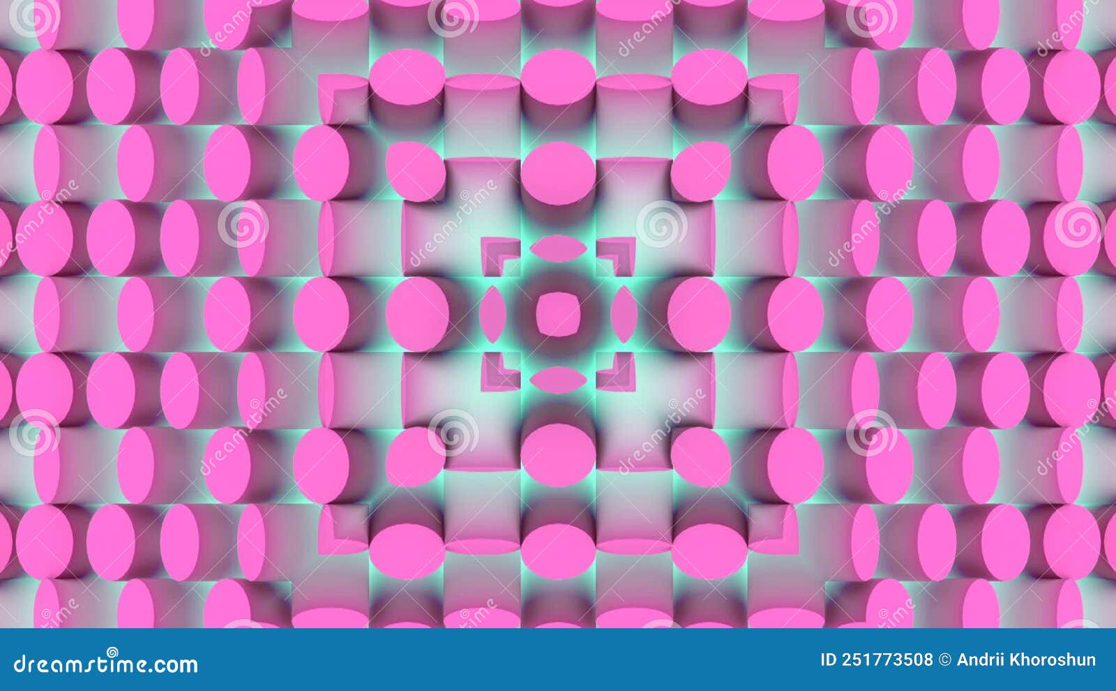 Digital Background Seamless Loop Wave Animation of Many Cylinders. 3d ...