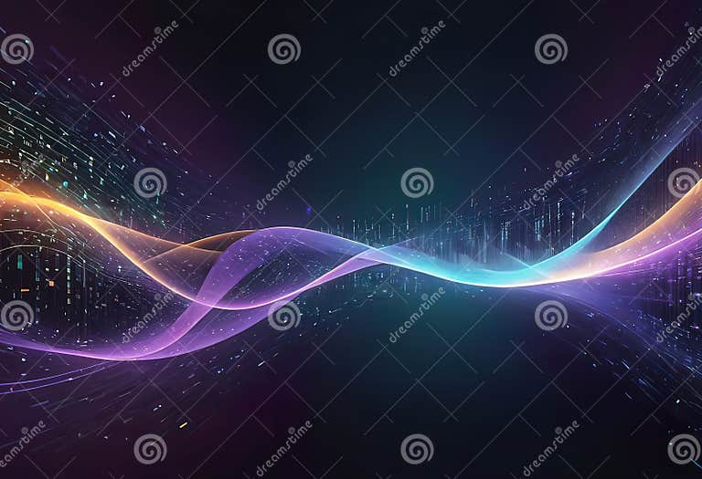 Digital Background of Technological Operations, Digital Code Flow, Neural Networks, Artificial ...