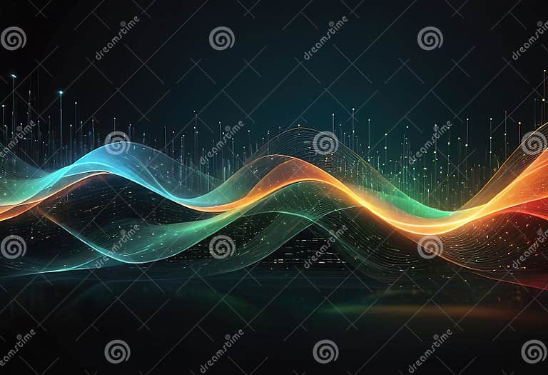 Digital Background of Technological Operations, Digital Code Flow, Neural Networks, Artificial ...