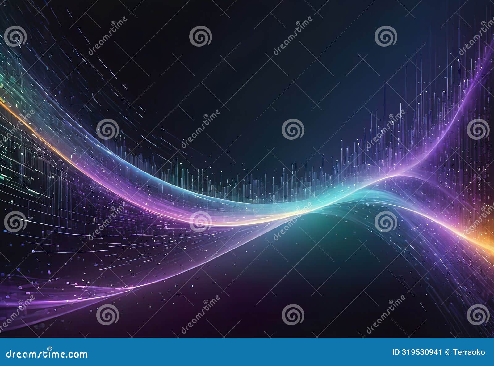Digital Background of Technological Operations, Digital Code Flow, Neural Networks, Artificial ...