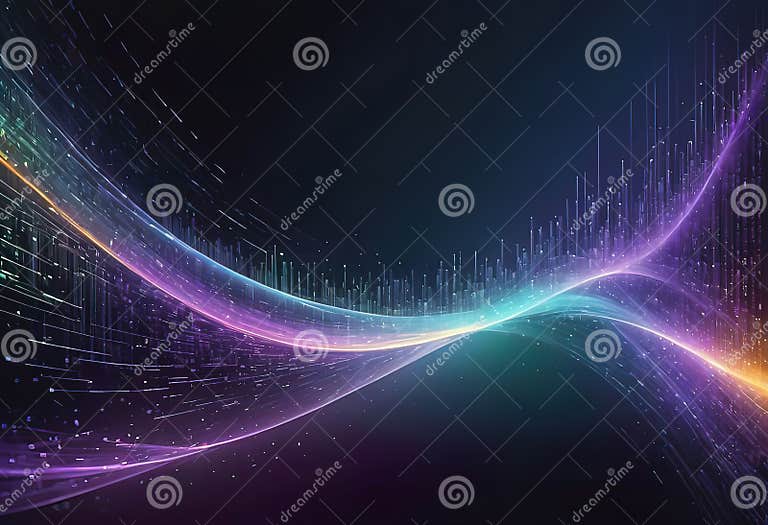 Digital Background of Technological Operations, Digital Code Flow, Neural Networks, Artificial ...