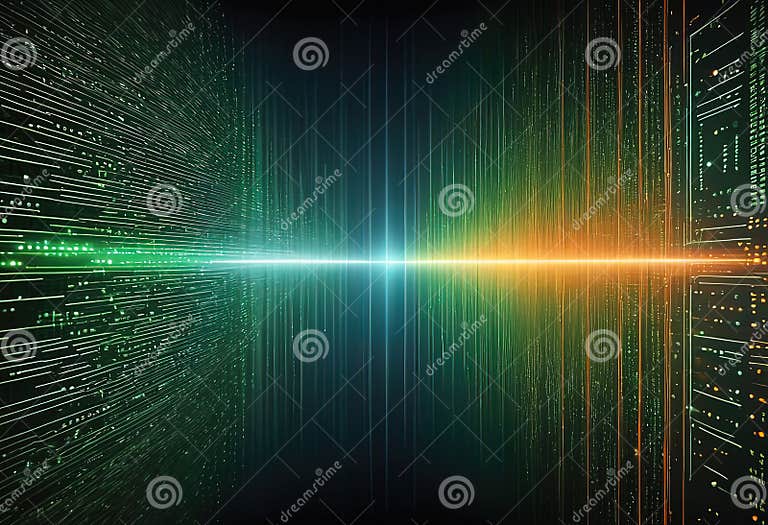 Digital Background of Technological Operations, Digital Code Flow, Neural Networks, Artificial ...