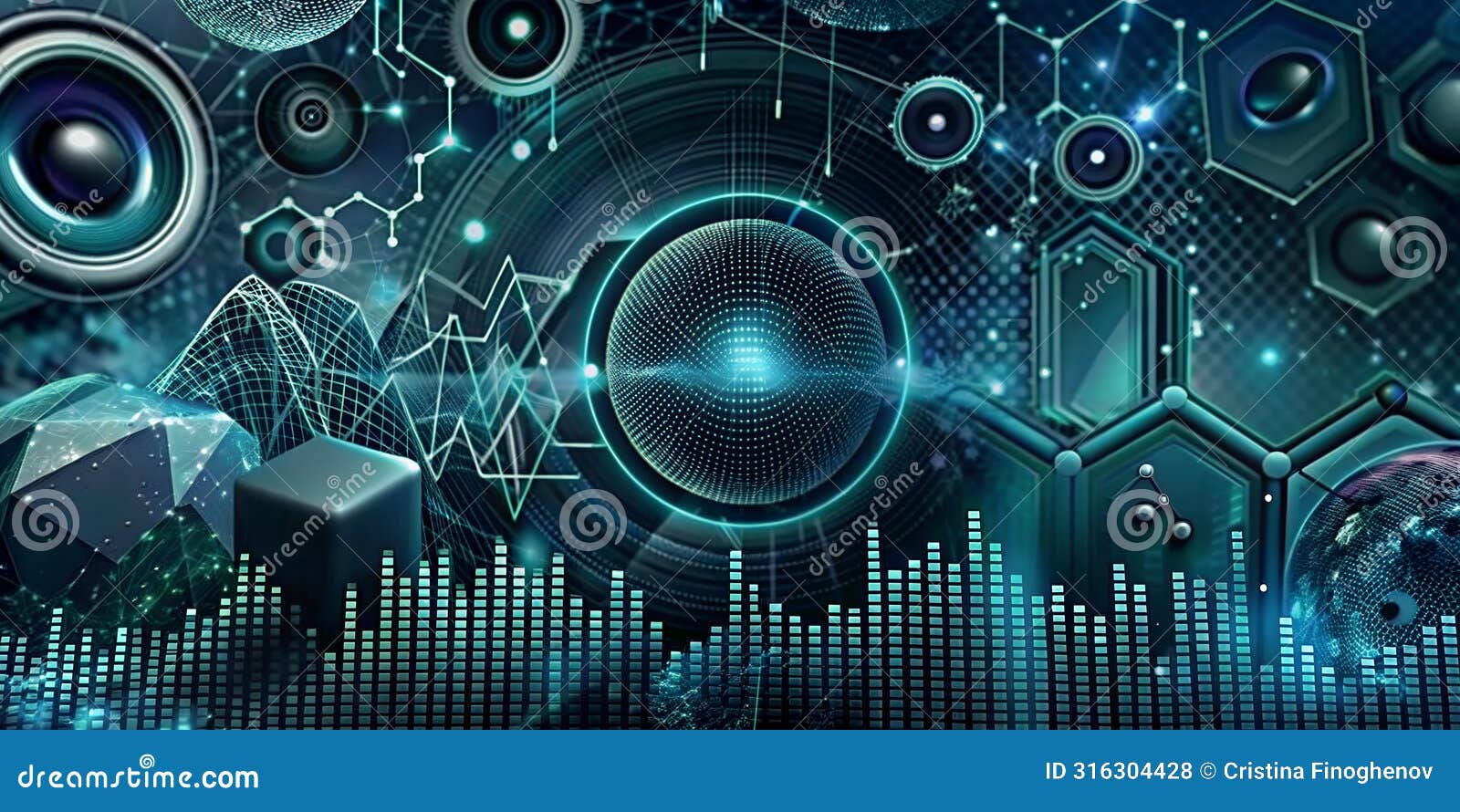 Digital Background for Technology. Geometric Abstraction. Stock Illustration - Illustration of ...