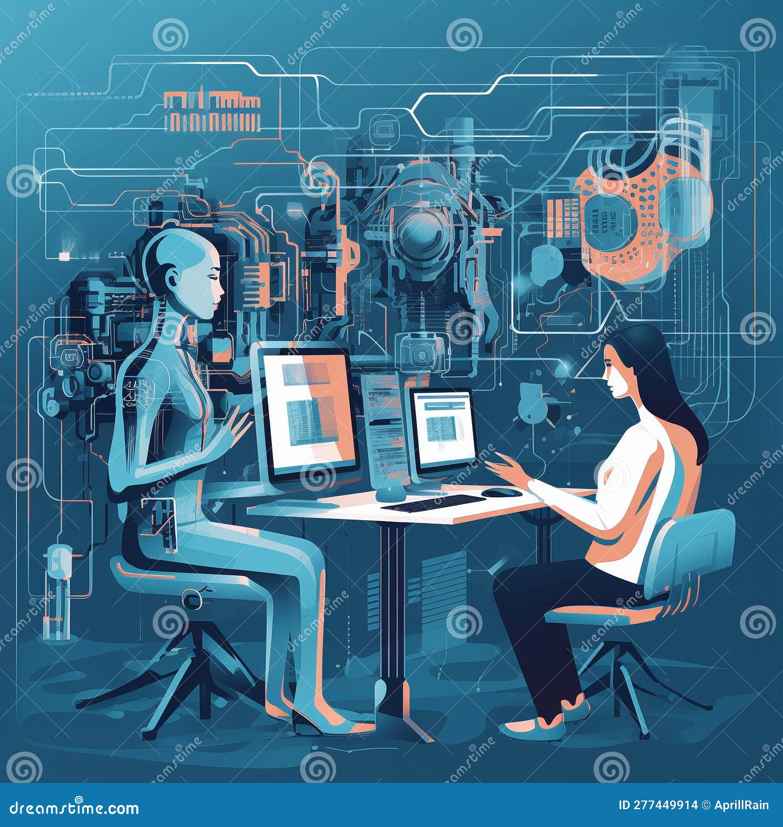 Digital Background with Various Technologies of the Future Stock ...