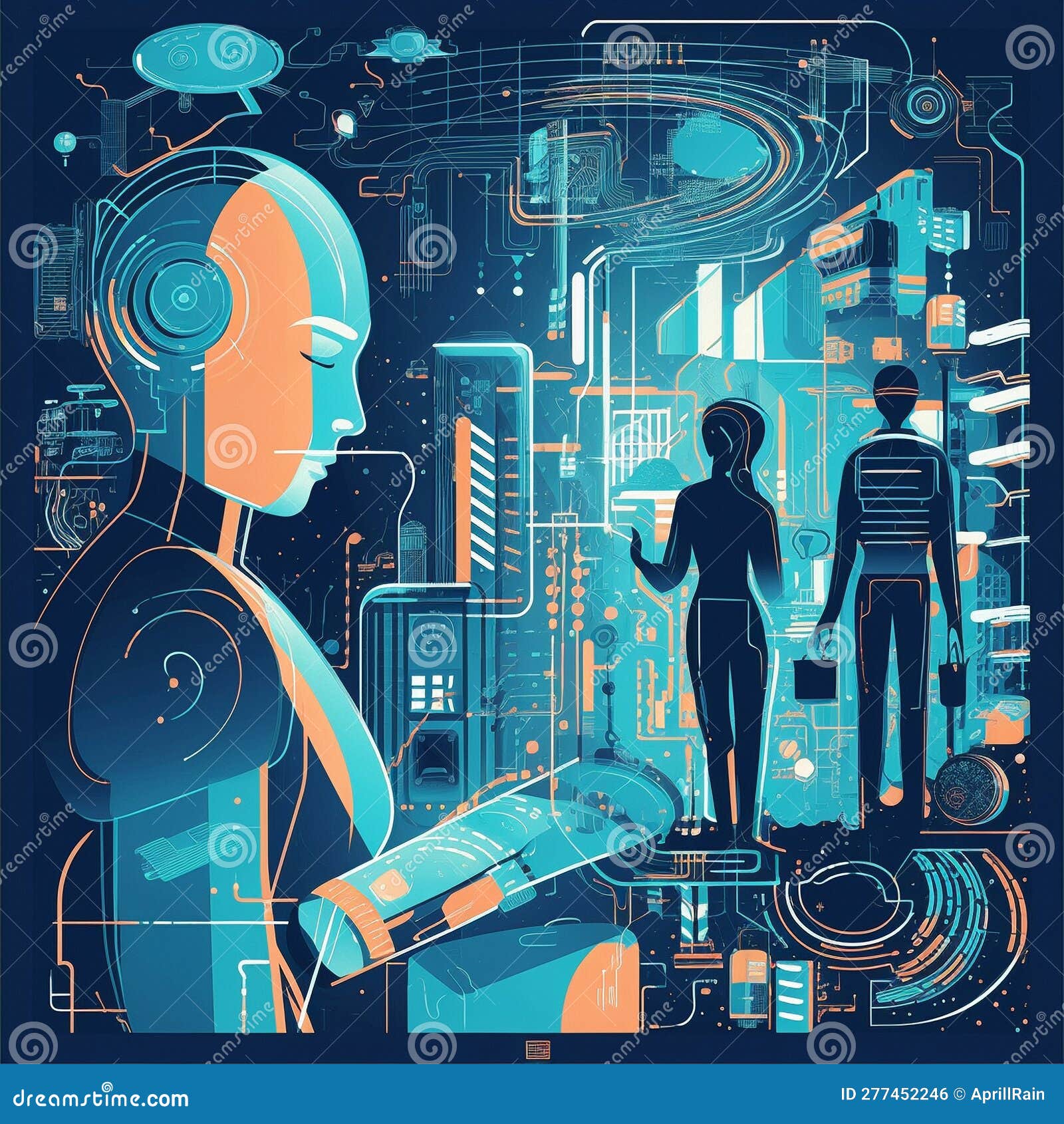 Digital Background with Various Technologies of the Future Stock ...