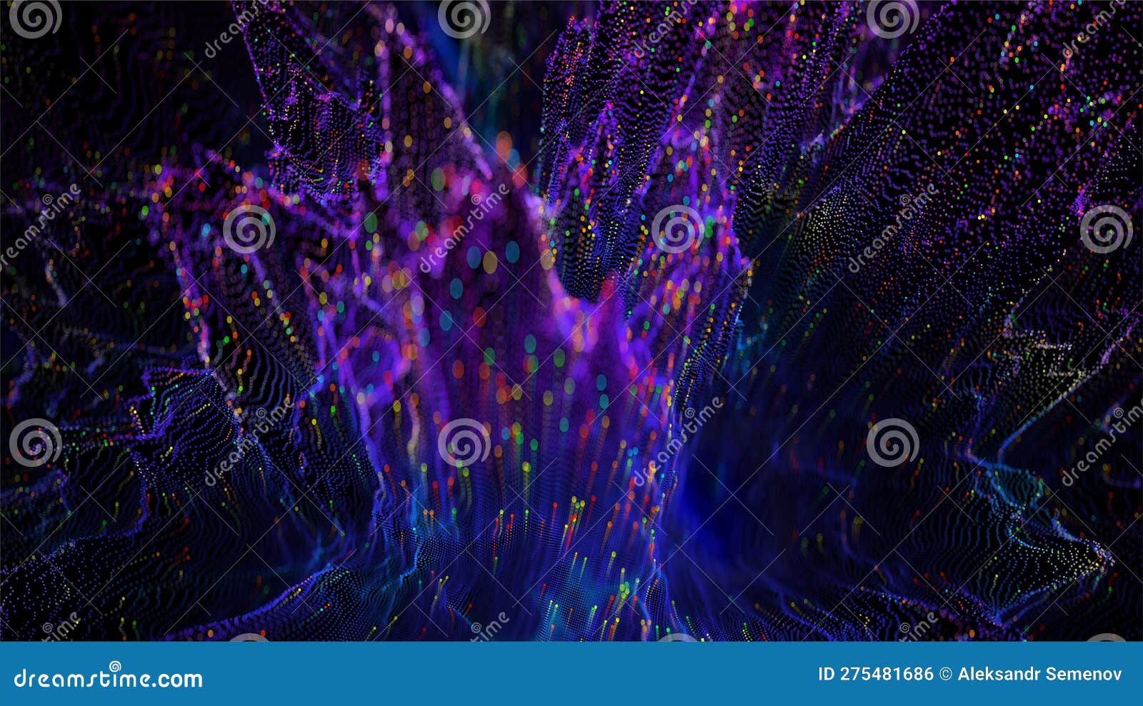 Digital Background, Violet Dot Waves with Trails, Blurred Anamorph ...