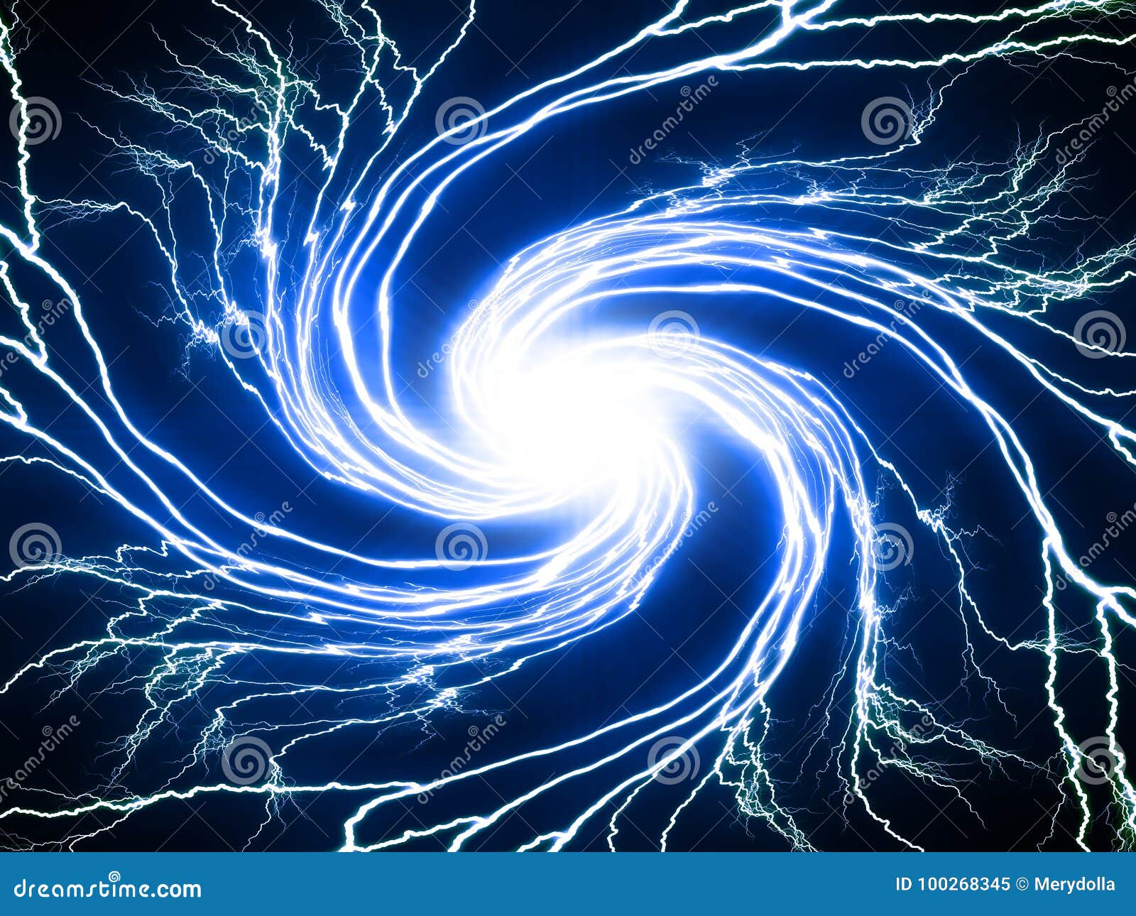 Digital BackgroundElectric Flash of Lightning on a Blue Background ...