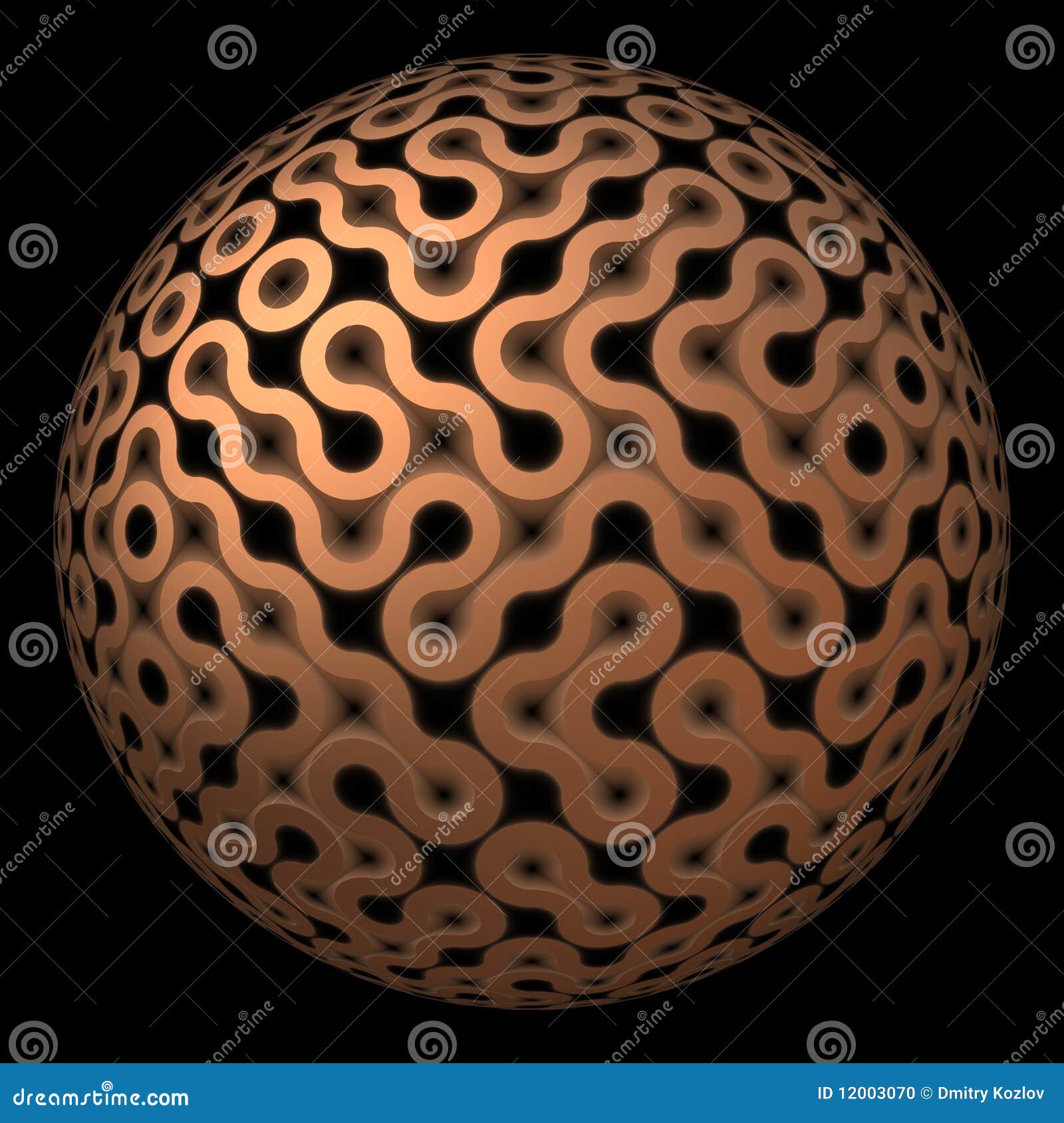 Digital Ball with Labyrinth Surface Stock Illustration - Illustration ...