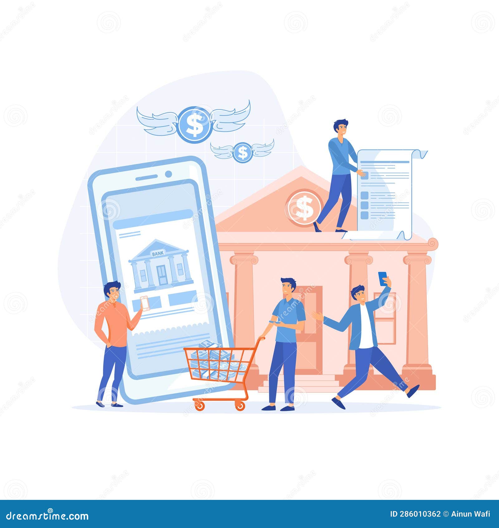Digital Bank Service Concept. Stock Vector - Illustration of design ...
