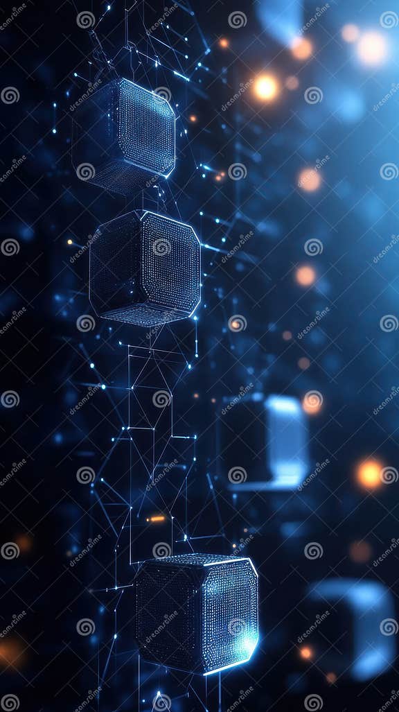 Digital Banking Concept with Floating Data Cubes and Network ...