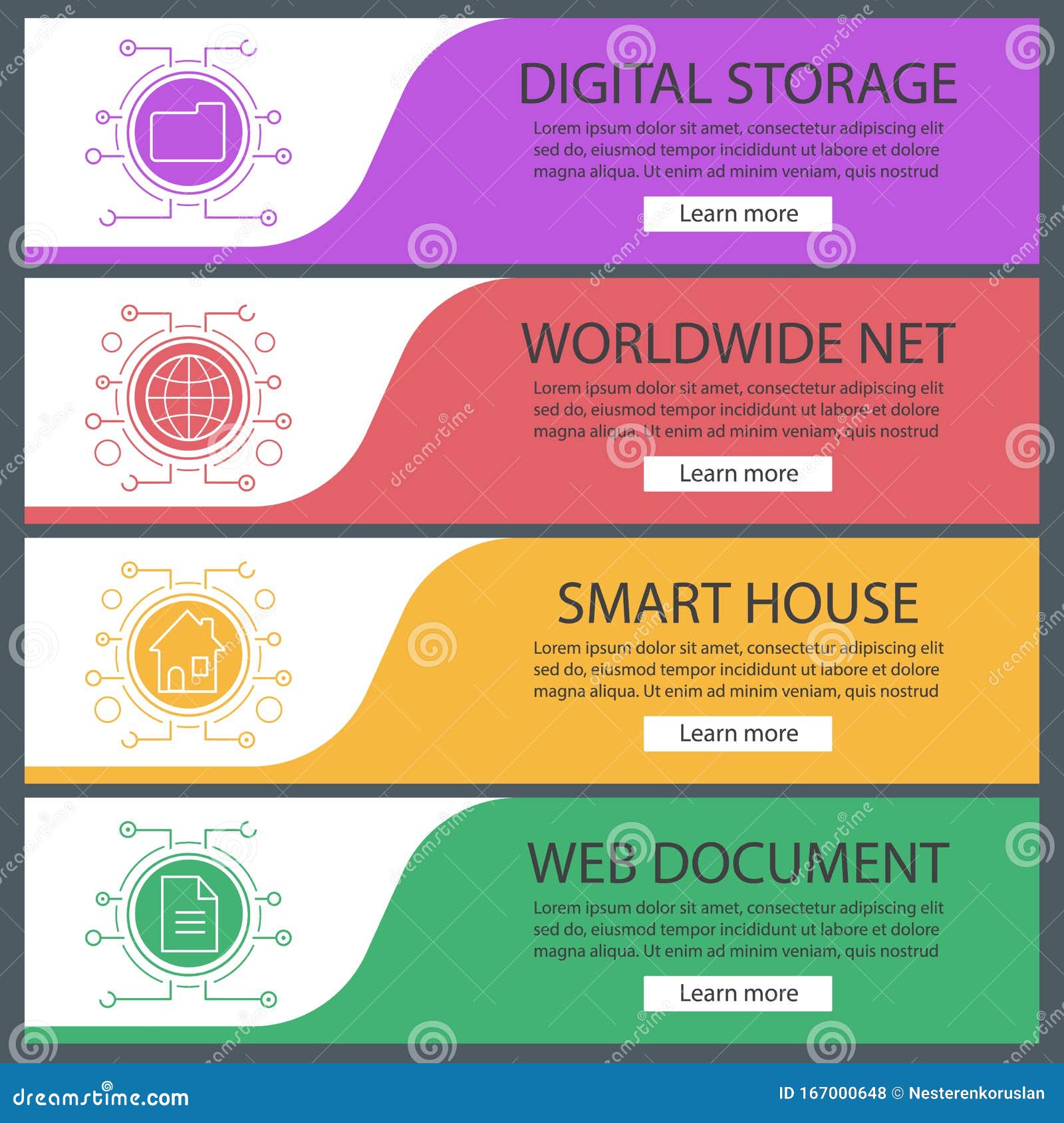 Digital Banner Templates Set Stock Vector - Illustration of background ...