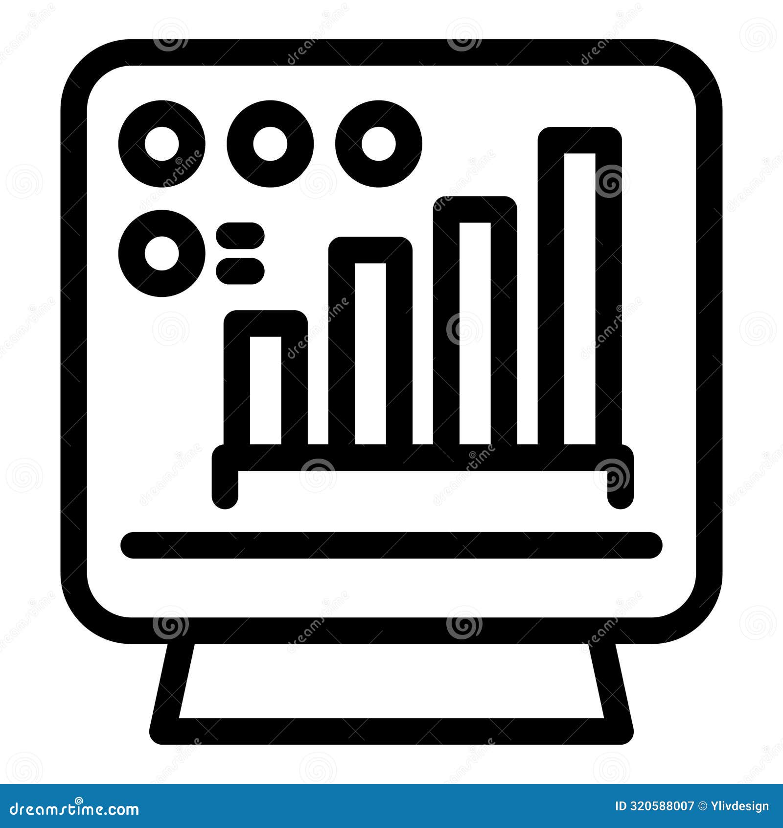 Digital Bar Graph on Monitor Icon Stock Vector - Illustration of chart ...