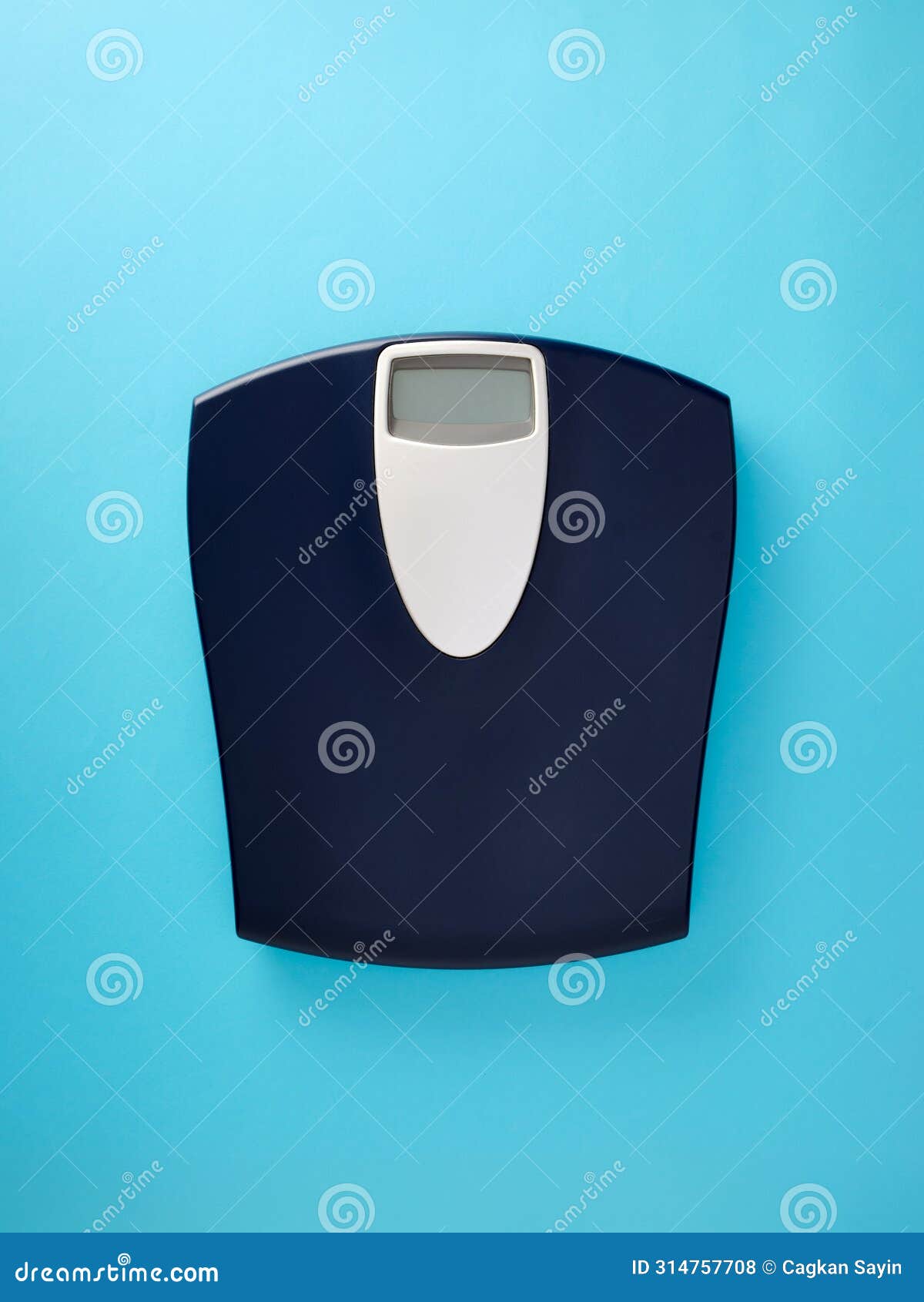 Digital Bathroom Scale on Blue Background Stock Photo - Image of ...