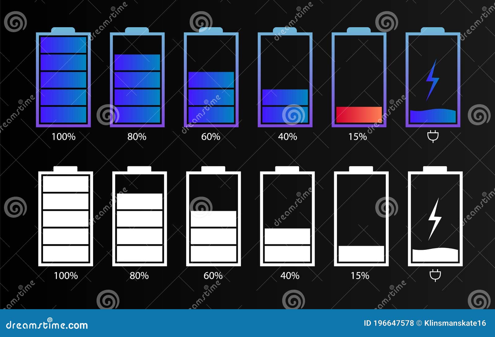 Digital Battery Design Template for User Interface Elements Stock ...