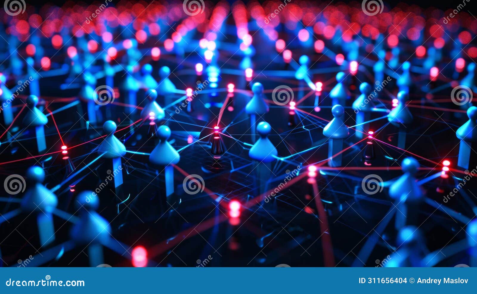 Digital Battleground in Blue and Red Hues Stock Photo - Image of ...