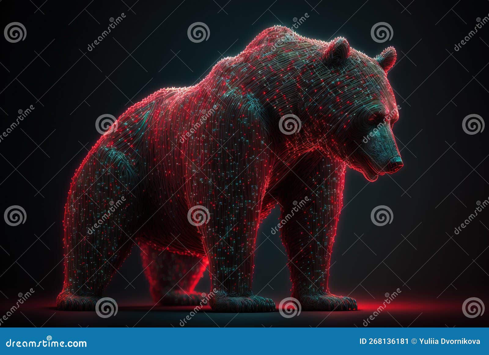 Digital Bear As a Concept of Bear Stock Market. Generative AI Stock ...