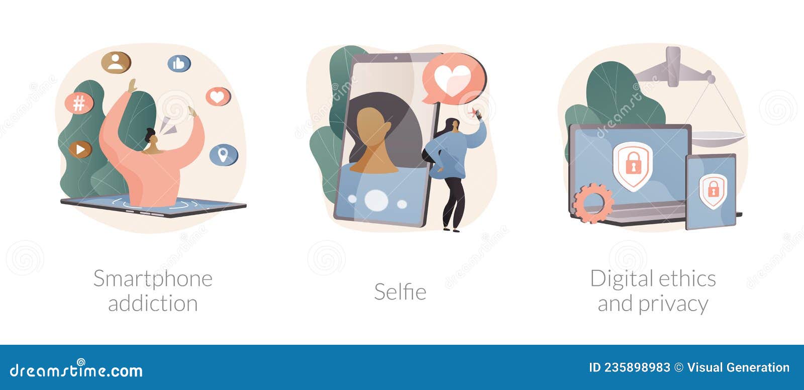 Digital Behaviour Abstract Concept Vector Illustrations. Stock Vector ...