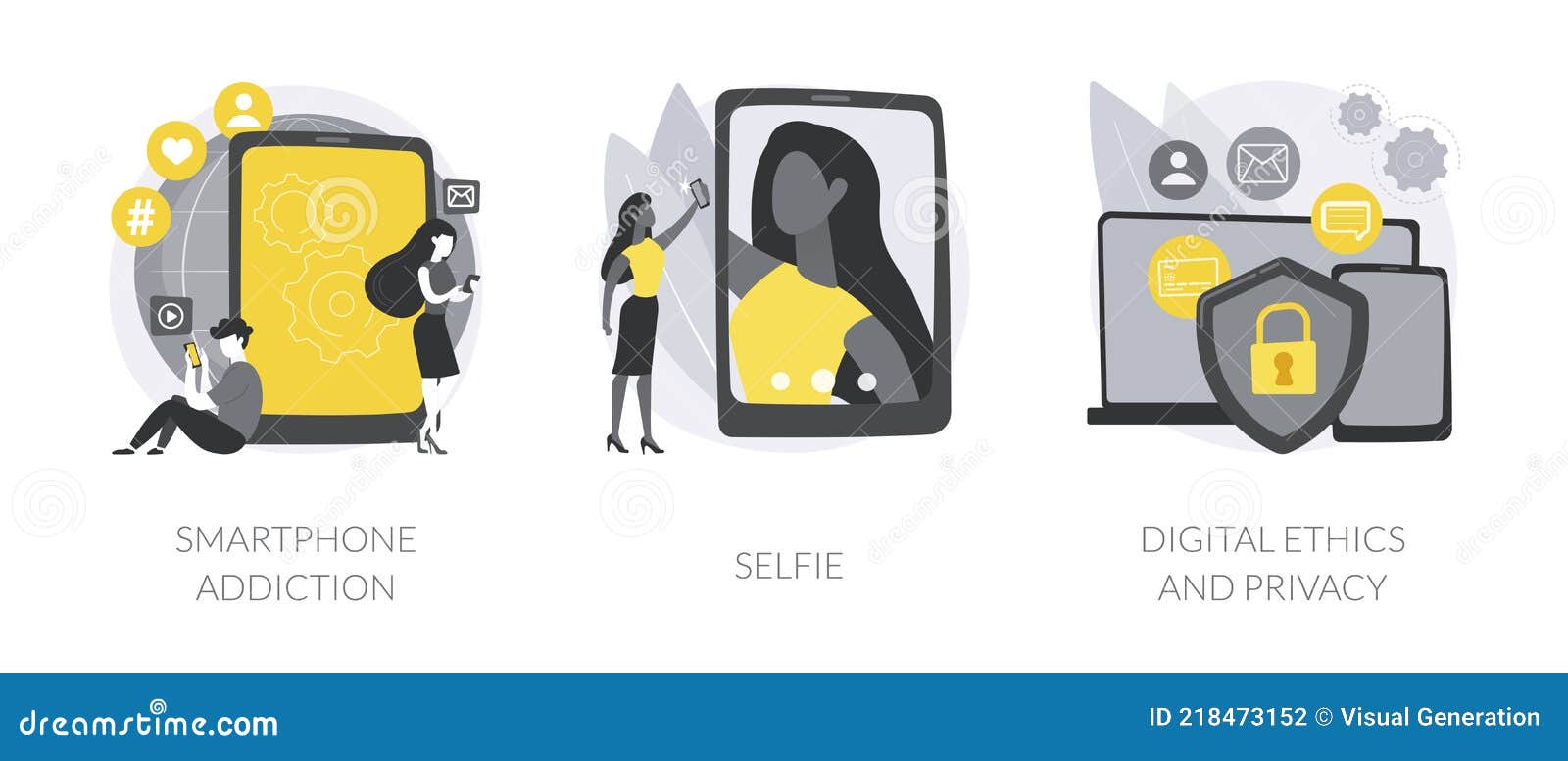 Digital Behaviour Abstract Concept Vector Illustrations. Stock Vector ...