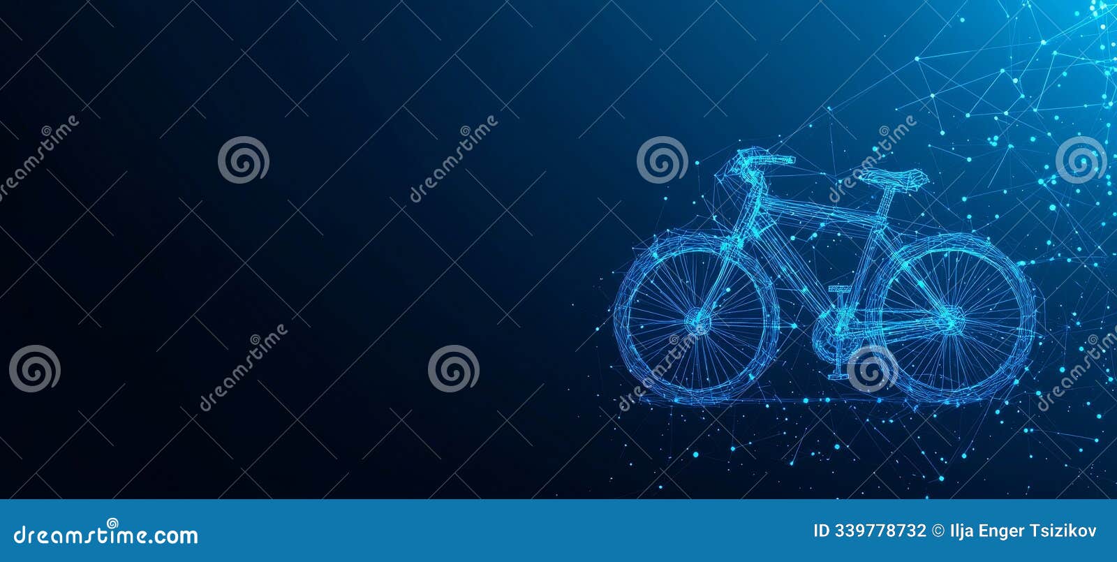 Digital Bicycle Icon on Abstract Blue Technology Background for Eco ...